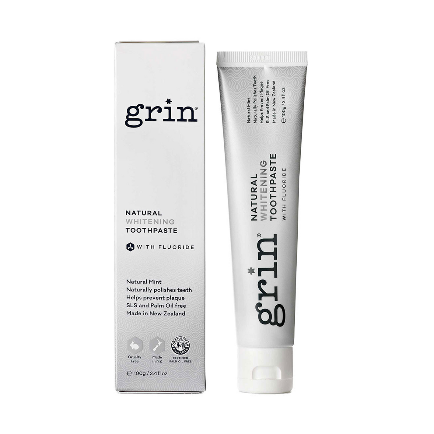Grin Natural Whitening Toothpaste with Fluoride 100g | OralCarePlus ...